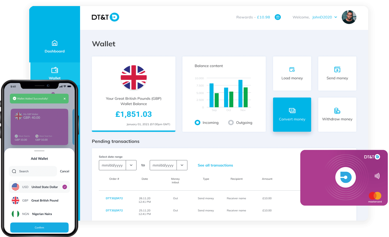 Money Transfer – DT&T Accounts